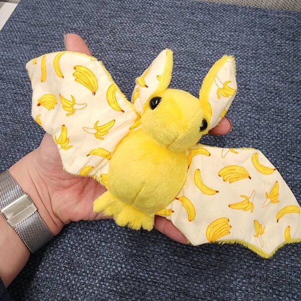 Yellow Banana Bat Plush, Stuffed Animal, Softie - Etsy
