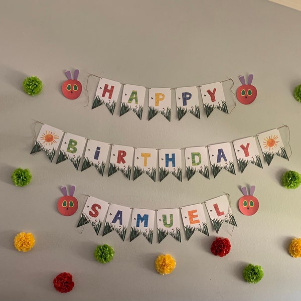 Eric Carle the Very Hungry Caterpillar Birthday Party Bunting " Welcome ...