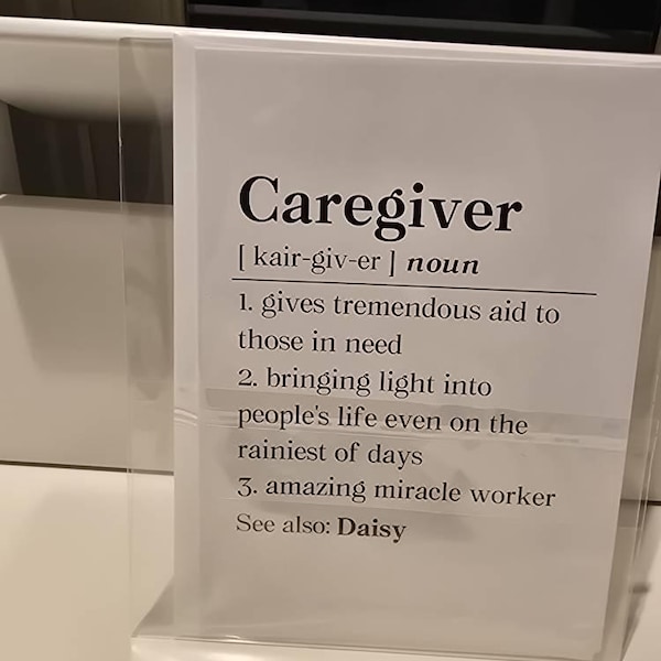 Personalized Caregiver Definition Card, Caregiver Appreciation Gift ...