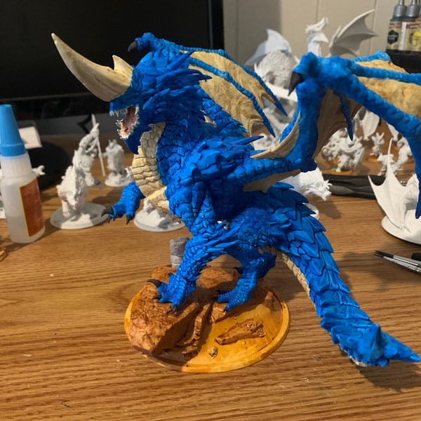 Chromatic Blue Dragon Miniature - Rescale Miniatures - Dnd Miniatures ...