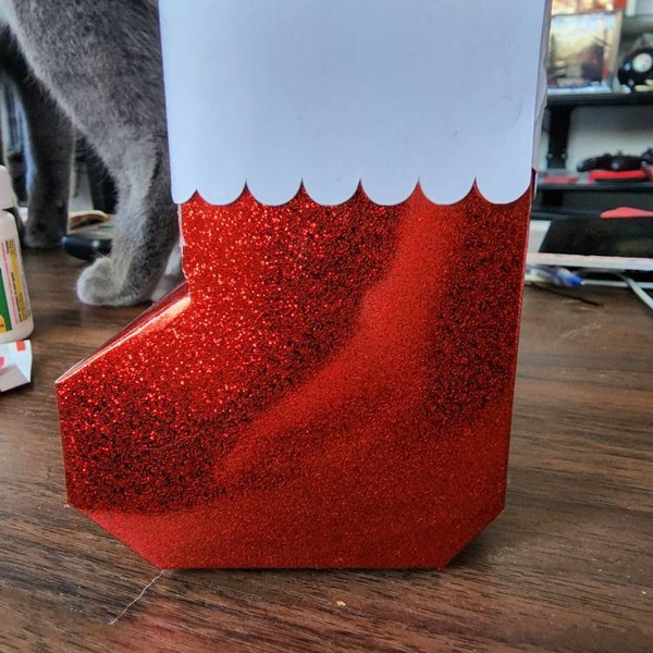 SVG File: 3D Paper Christmas Stocking Gift Box / Treat Box SVG Cut File ...