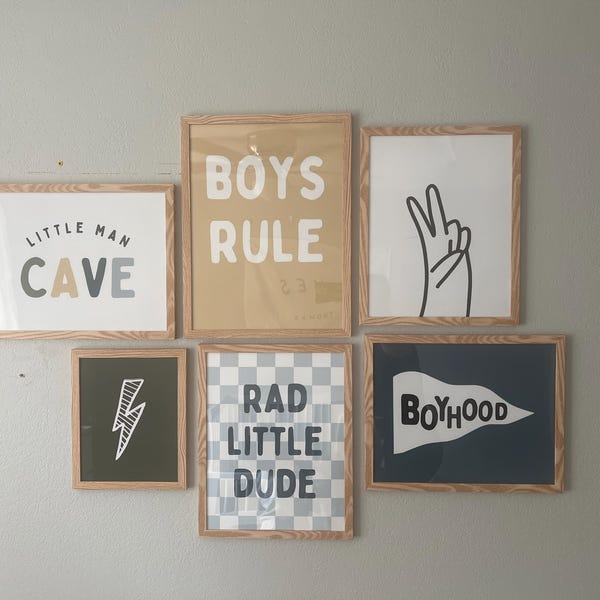Personalized Name Race Car, Little Dude Boy Gallery Wall Set, Boys Room ...