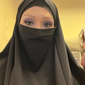 Niqab, Black Niqab, Egypt Niqab, Lace Niqab, Closed Face Niqab, Chiffon ...