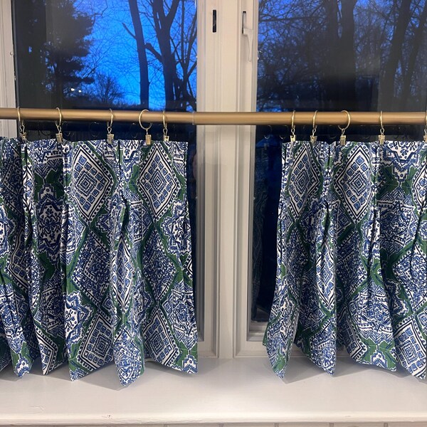 Elevate Your Windows With This Indigo Blue Drapery Features a Large ...