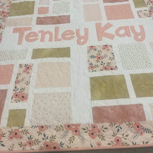Made-to-order, Custom Name Quilt, Baby Quilt, Personalized Kid Quilt ...
