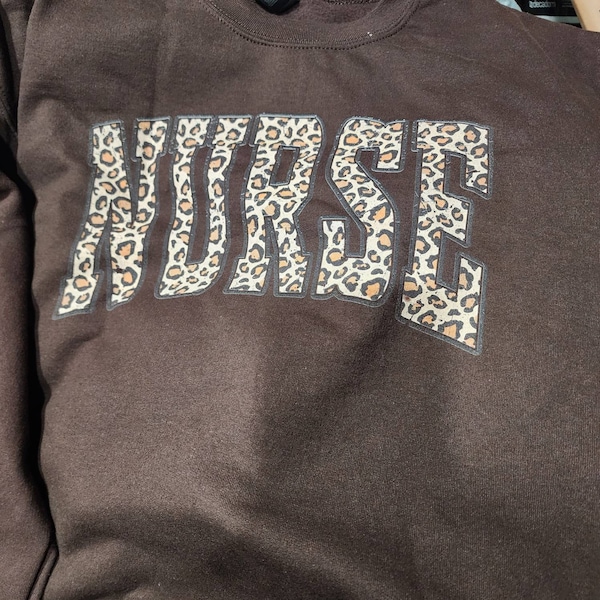 Leopard Nurse Sweatshirt, RN Shirt, Cute Nurse Shirt, Nurse Life Shirt ...