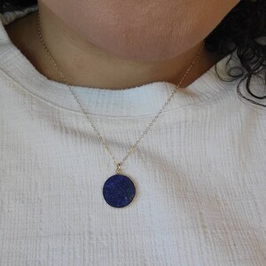 Black Obsidian Circle Pendant Necklace for Her Minimalist - Etsy
