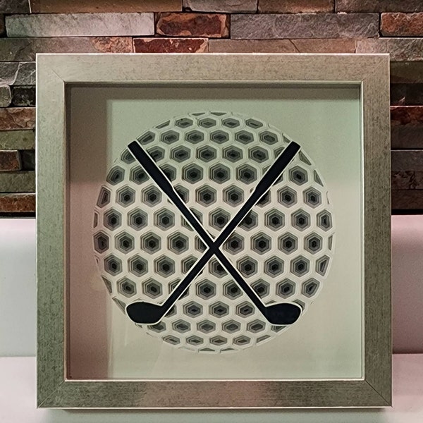 3D GOLF BALL W Golf Clubs Svg | Shadow Box | Card | Paper Craft ...