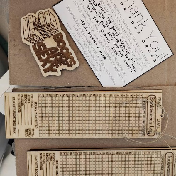 Reading Habit Tracker Wooden Bookmark - the Original Laser-engraved ...