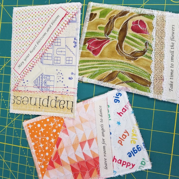 Words to Sew by / Fabric Words / Fabric Word Tiles / Junk Journal ...