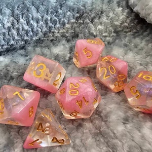 GLITTER CHARM Dnd Dice Set for Dungeons and Dragons, Pink Sparkly ...