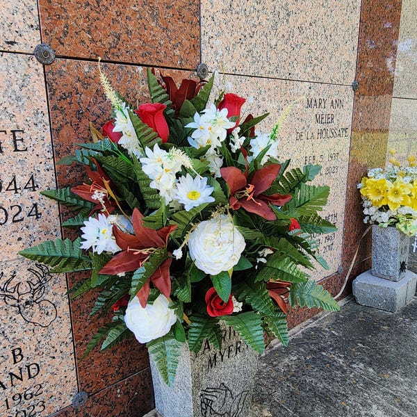 Handmade Purple Cemetery Saddle Spring Cemetery Flowers Cemetery ...