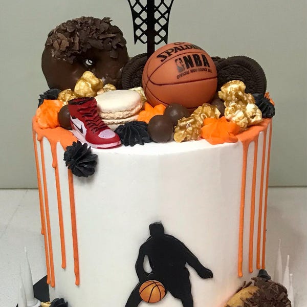 Acrylic Basketball Hoop Cake Topper - Basketball Cake Topper Curved or ...