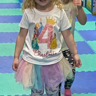 Disney Princess Birthday Shirtprincess Birthday Shirt Girls - Etsy