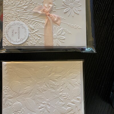 Embossed Note Cards, Vintage Style Note Cards, Note Card Set With ...
