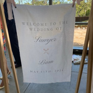 Custom Linen Welcome Sign for Weddings / Special Events, Custom Linen ...