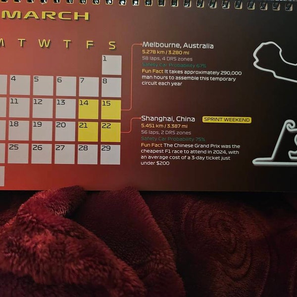 Ferrari Formula 1 Calendar Formula 1 Desk Calendar for F1 Fan 2026 ...