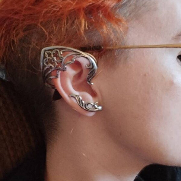 Elf Ears Gothic Earring, No Piercing Ear Cuff, Elf Earring, Single Ear ...