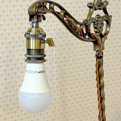 New Old Stock Clear Frosted Clam Shell Desk Lamp Fixture Shade Art Deco ...