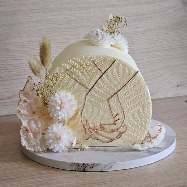 Clasped Hands Topper | Line Art Cake Topper | Abstract Cake Topper ...