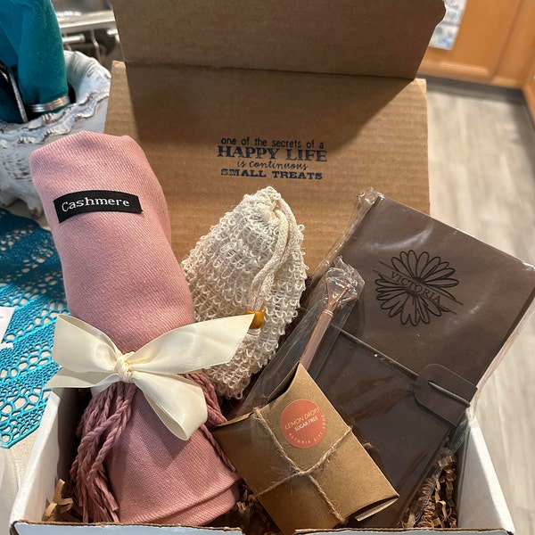 Cozy Gift Box, Hygge Gift Box, Engraved Gift, Cashmere Scarf Gift ...