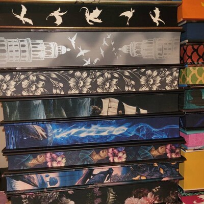 Babel Custom Stencilled Sprayed Edge Book Ends Fantasy Book - Etsy