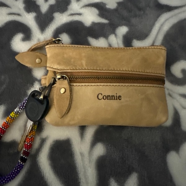 Genuine Leather Key Case Wallet Pouch Bag Keychain Holder With Key Ring ...