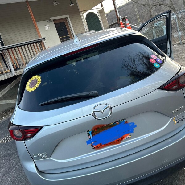 Hand-drawn Sunflower Car Window Decal - Etsy