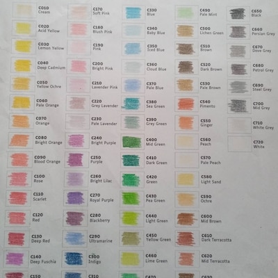 Arteza 120 Color Chart Colored Pencil Chart Arteza - Etsy