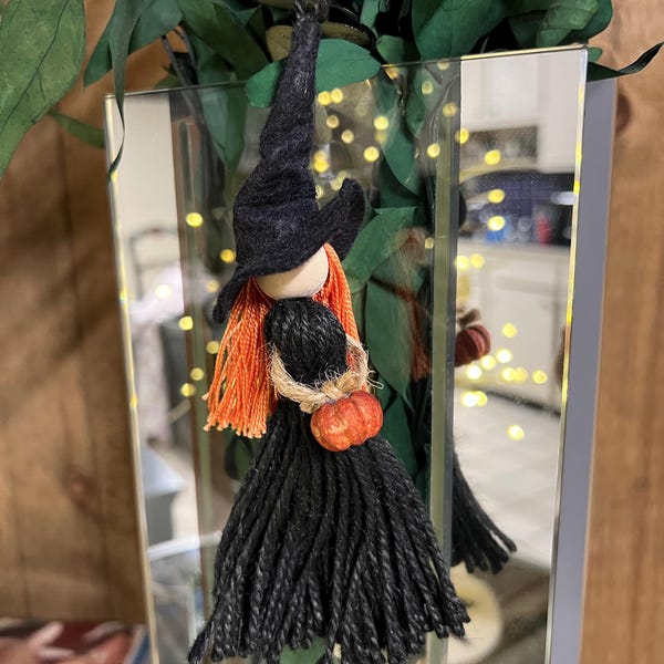 Handmade Witch Ornament - Rustic Jute Tassel Halloween Decoration - Etsy