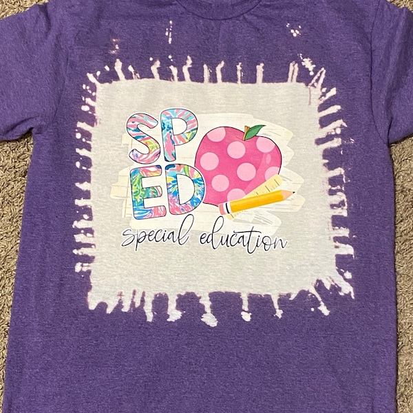 Special Education SPED Grade Level Shirt Teacher Apple Colorful Floral ...