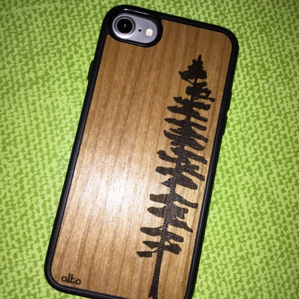 Cherry Sitka -real Wood iPhone Case- iPhone 17 Pro, 16,15 Samsung ...