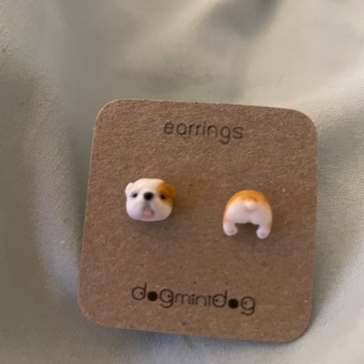 Pomeranian Stud Earrings, Pomeranian Earrings, Pomeranian Gifts ...