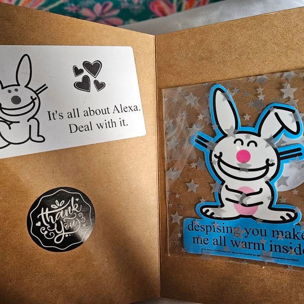 Vintage 1980s 1990s 2000s Stickers: Jim Benton's It's Happy Bunny Die ...