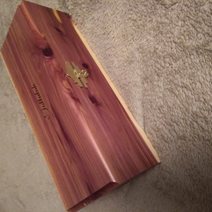 Engraved Cedar Wine Box With Lock or Latch Hand Rubbed | Etsy