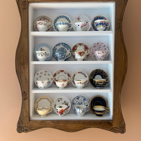 Wooden Teacup Shelf, Teacup Display, Teacup Collection, Country Living ...