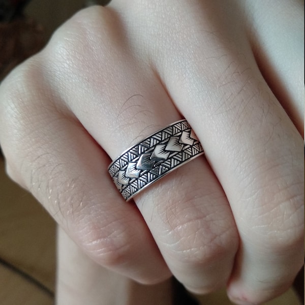 Polynesian Wedding Band, Samoan, Arrow, Maori Man Real Sterling Silver ...