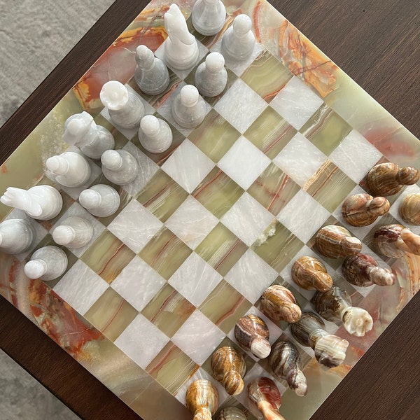 Chess Set Handmade | Green Onyx Marble Chess Set | Best Selling Chess ...