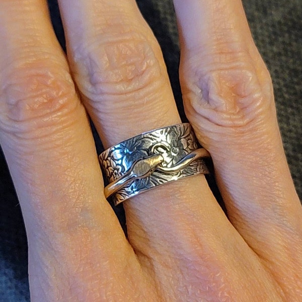 Silver Spinner Ring Snake Ring Ouroboros Ring Sterling Silver Mens Ring ...
