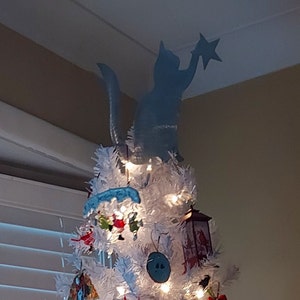 Kitty Cat, Cat Christmas Tree Topper, Wreath Decor, Holiday Decoration ...