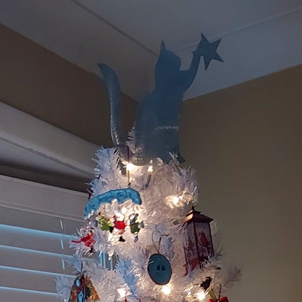 Kitty Cat, Cat Christmas Tree Topper, Wreath Decor, Holiday Decoration ...