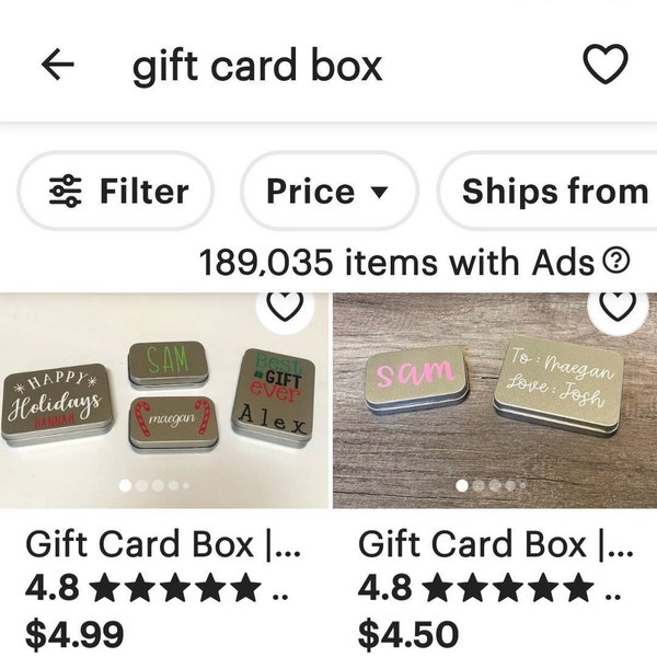 Gift Card Box | Personalized Gift Card Tin | Gift Box | Custom Gift ...