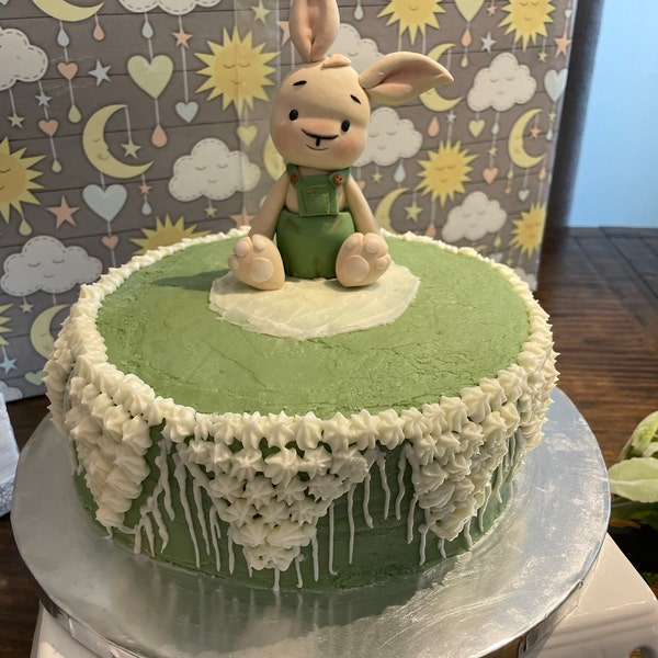 Bunny Cake Topper , Made of Fondant Bunny Birthday Party Decoration ...