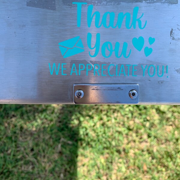 Mailbox Thank You Decal: Mail Carrier Appreciation Sticker - Etsy