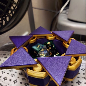 Black and Gold Mechanical Dice Box - Etsy