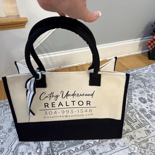 Personalized Realtor Tote Bag: Eco-friendly Cotton Canvas, Custom Real ...