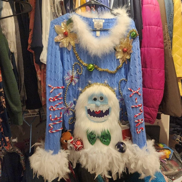Yeti Abominable Snowman Sweater, Tacky Ugly Christmas Sweater, Gorgeous ...