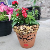 Terracotta Face Planter Pots With Headwrap Pot Head Gift - Etsy UK