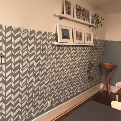 Chevron Vl LARGE WALL STENCIL Modern Geometric Wall Stencils for ...