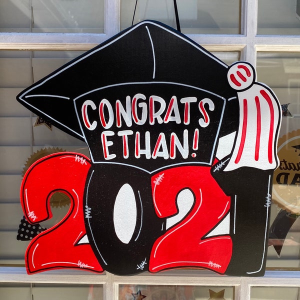 CUSTOM Class of 2025 Door Hanger, Class of 2026, Graduation Door Hanger ...